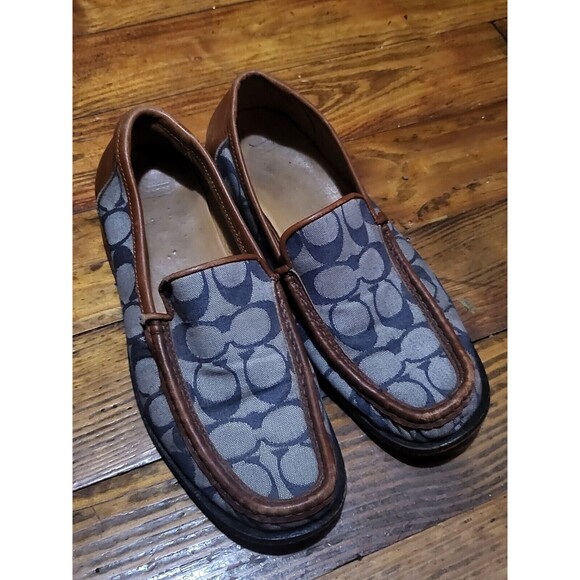 Coach | Shoes | Coach Driving Shoes Signature Vale Blue Grey Jacquard ...